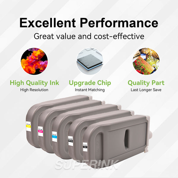 Compatible Canon PFI 710 Combo Ink Cartridge MBK/BK/C/M/Y By Superink - Superink.ca