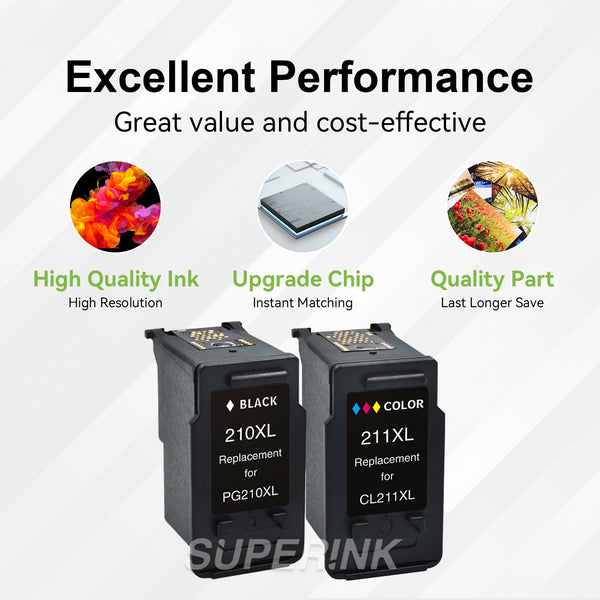 Compatible Canon PG-210XL CL-211XL Combo Inkjet Cartridge By Superink ...
