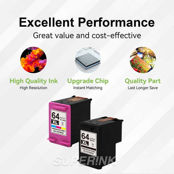 Compatible HP 64XL Ink Cartridge Combo - Superink.ca