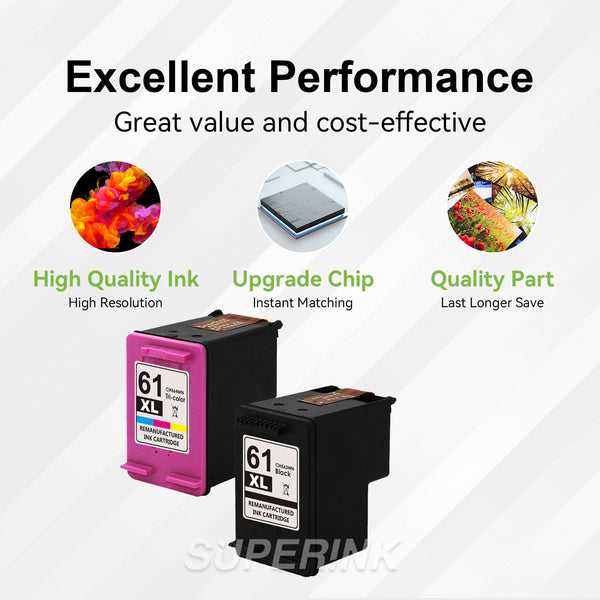 Compatible HP 61XL Ink Cartridge Combo High Yield by Superink - Superink.ca