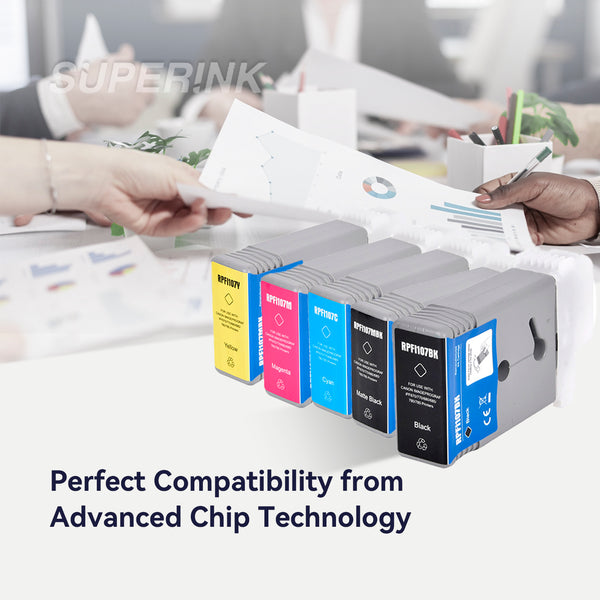 Compatible Canon PFI-107 Ink Cartridge Combo MBK/BK/C/M/Y By Superink ...