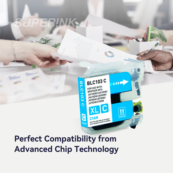 Compatible Brother LC103C High Yield Cyan Inkjet Cartridge by Superink ...