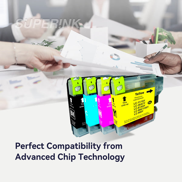 Compatible Brother LC61 Ink Cartridge Set BK/C/M/Y by Superink ...