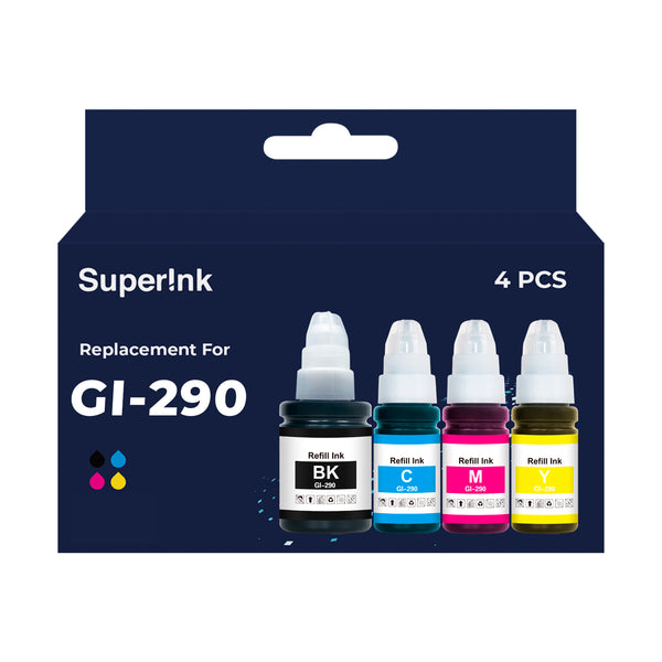 Compatible Canon GI-290 Combo Ink Bottle BK/C/M/Y by Superink - Superink.ca