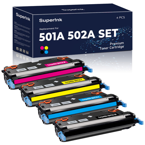 Compatible HP 502A Combo Toner Cartridge,BK/C/M/Y - Superink.ca