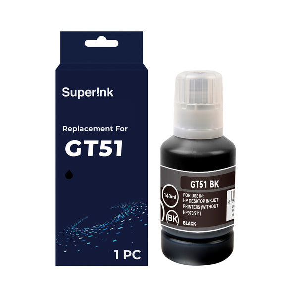 Compatible HP GT51 M0H57AA Black Ink Bottle by Superink - Superink.ca