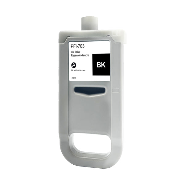Compatible Canon PFI-703BK 700ml Black Ink By Superink - Superink.ca