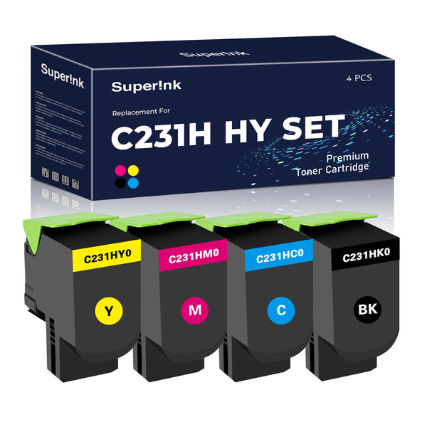 Compatible Lexmark C231 / C231H Toner Cartridge Set BK/C/M/Y by Superi ...
