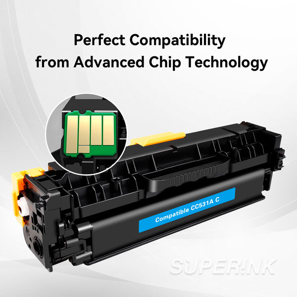 Compatible HP CC531A (304A) Cyan Toner Cartridge By Superink - Superink.ca