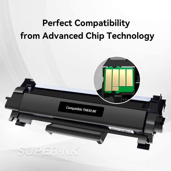 Compatible Brother TN830 TN830XL 3000 Pages Black Toner with chip ...