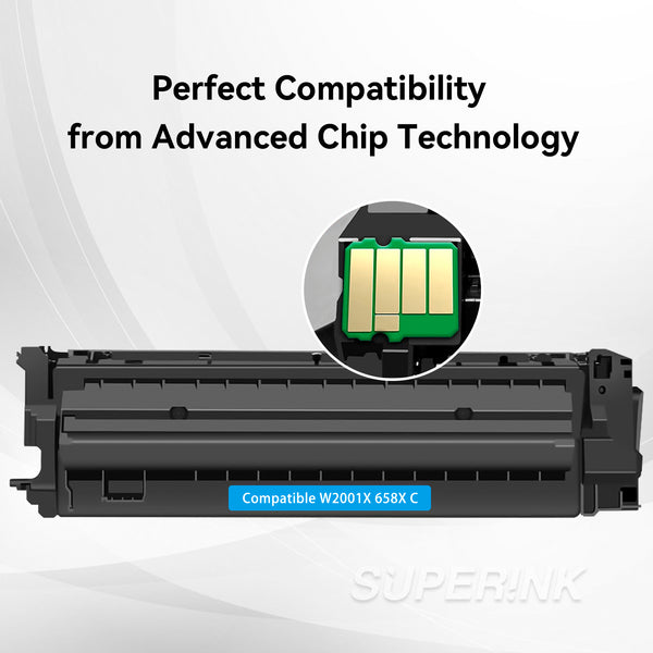 Compatible HP W2001X / 658X Cyan Toner By Superink - Superink.ca