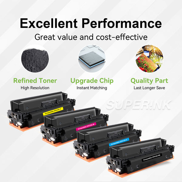 Compatible HP CF410A CF411A CF412A CF413A Toner Combo By Superink ...