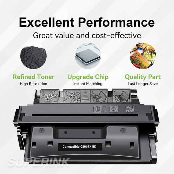Compatible HP 61X (C8061X) Black Toner Cartridge By Superink - Superink.ca