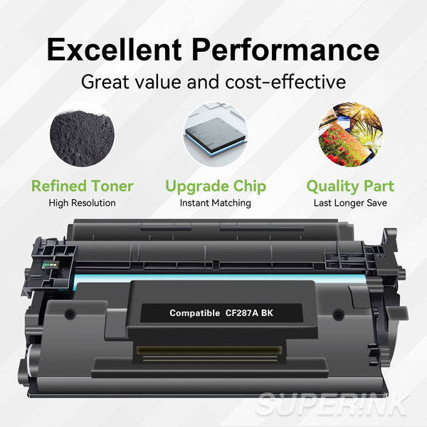 Compatible HP CF287A / 87A Toner Cartridge Black by Superink - Superink.ca
