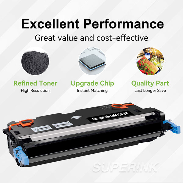 Compatible HP Q6470A Black Toner Cartridge (HP 501A) By Superink ...