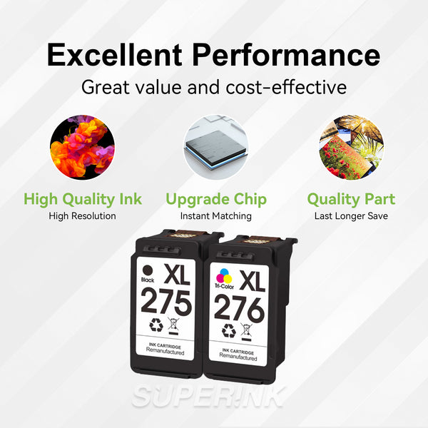 Compatible Canon PG-275XL CL-276XL Combo Inkjet Cartridge By Superink ...