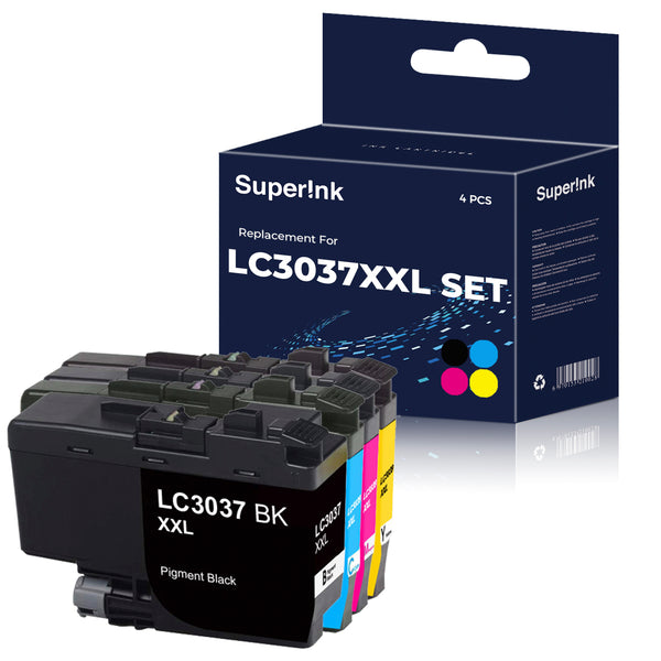 Compatible Brother LC3037 XXL Combo Ink Cartridge BK/C/M/Y by Superink ...