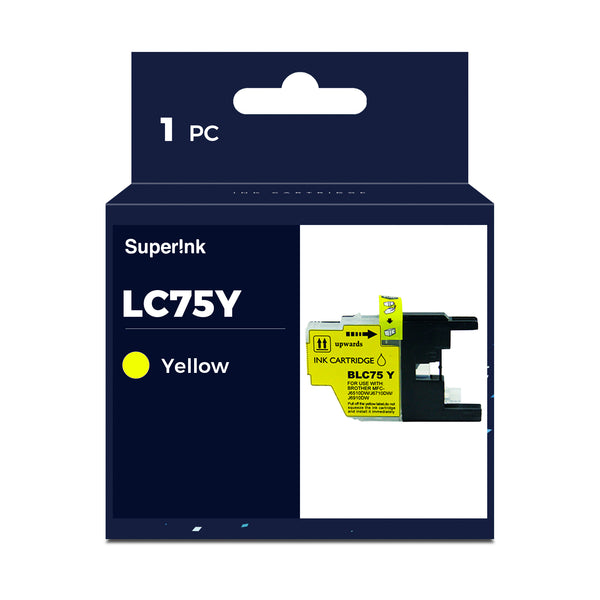 Compatible Brother LC75 Yellow Ink Cartridge by Superink - Superink.ca