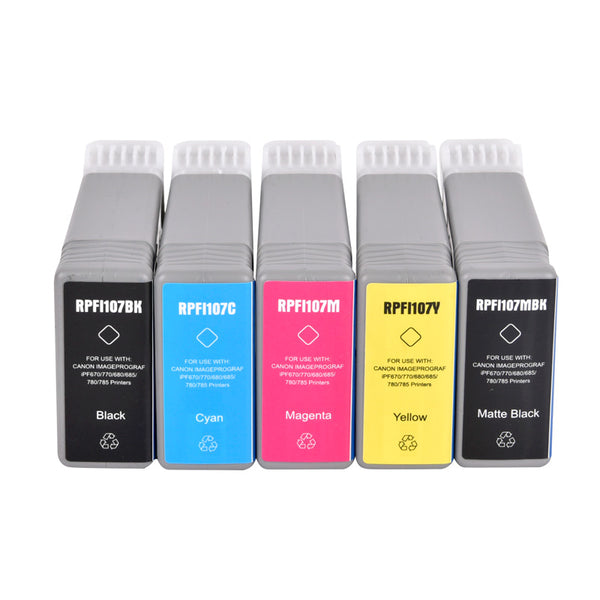 Compatible Canon PFI-107 Ink Cartridge Combo MBK/BK/C/M/Y By Superink ...